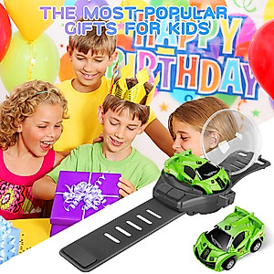 2024 New Mini Remote Control Car Watch Toys, 2.4 GHz Cartoon RC Watch Racing Car, USB Charging Remote Control Car, TikTok Watch Car Hand Controlled Watch RC Car for Boys Girls Birthday Gift (Green)