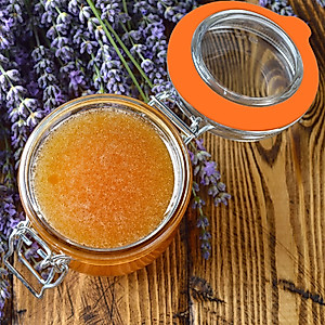 SAVITA 10 Pcs Silicone Gaskets for Storage Jars, 3.75 Inch Silicone Jar Gaskets Rubber Seals Mason Jar Seals Rubber Rings for Regular Glass Jars Mason Jars (Orange)