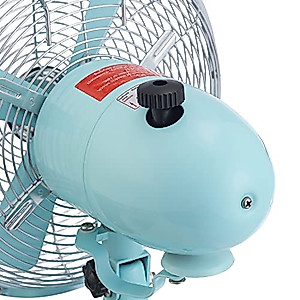 Better Homes & Gardens Retro Table Fan, 3-Speed Metal Tilted-Head Oscillation, 8-Inches (mint)