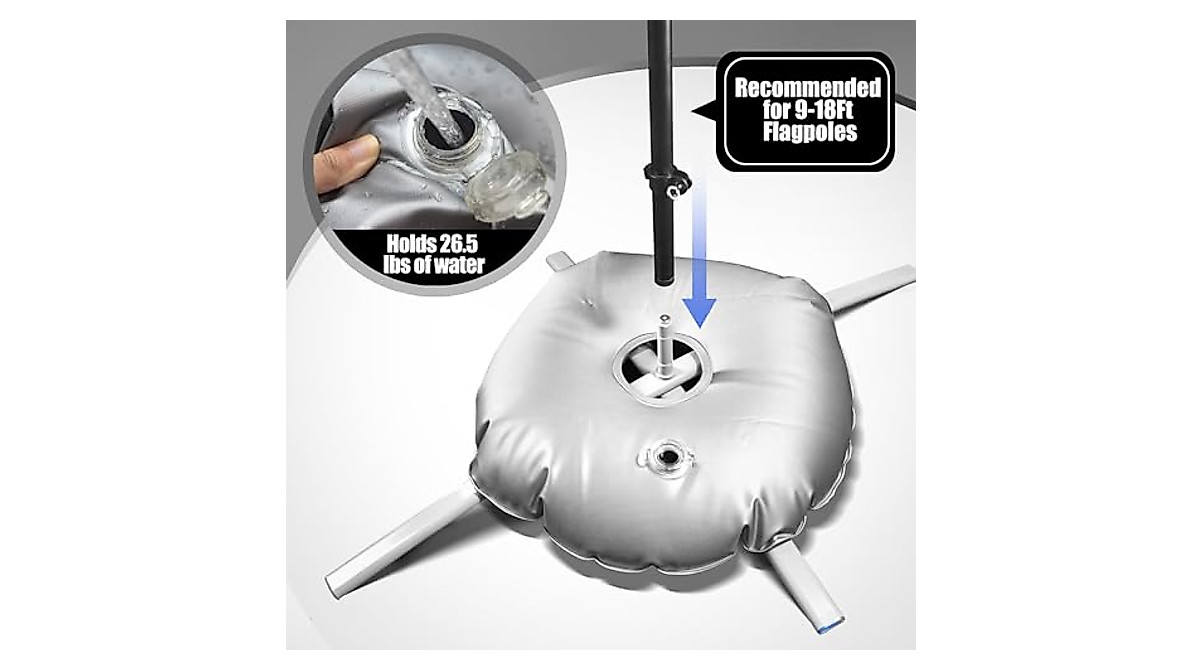 Anley Foldable Ground Base with Water Bag for Flags