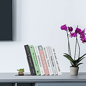 Cute Bookend for Office Desk Decor, Novelty Metal Book Ends Birthday Gifts for Men/Father/Husband, Heavy Duty Book End Stopper for Book Shelves Decorations (Metal)