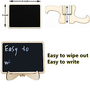 20 Pcs Mini Chalkboard Signs with Stand, Food Signs for Party Buffet, Table Numbers, Place Cards Display, Weddings, Buffet, Small Blackboards Wood Little Chalkboard