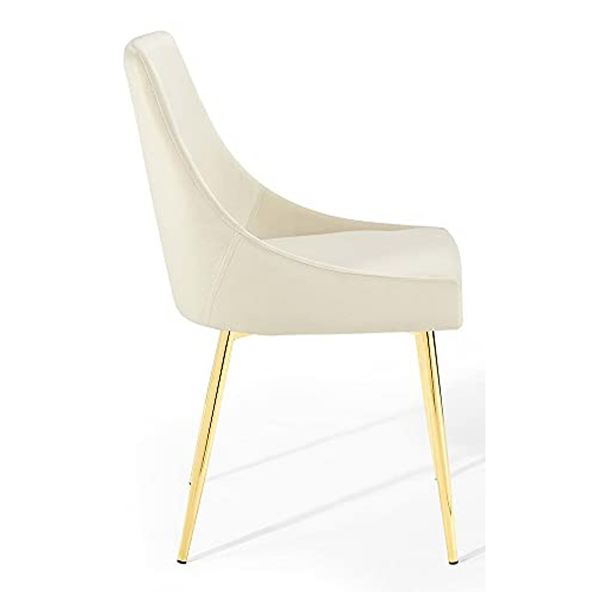 Modway Viscount Performance Velvet Dining Chairs - Set of 2, Gold Ivory