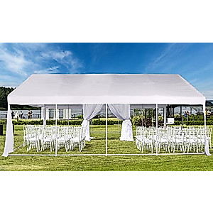 YITAHOME 20x40 ft Outdoor Heavy Duty Party Tent Wedding Event Shelters Upgraded Galvanized Canopy with Large White Roof, Removable Sidewalls & 4 Storage Bags
