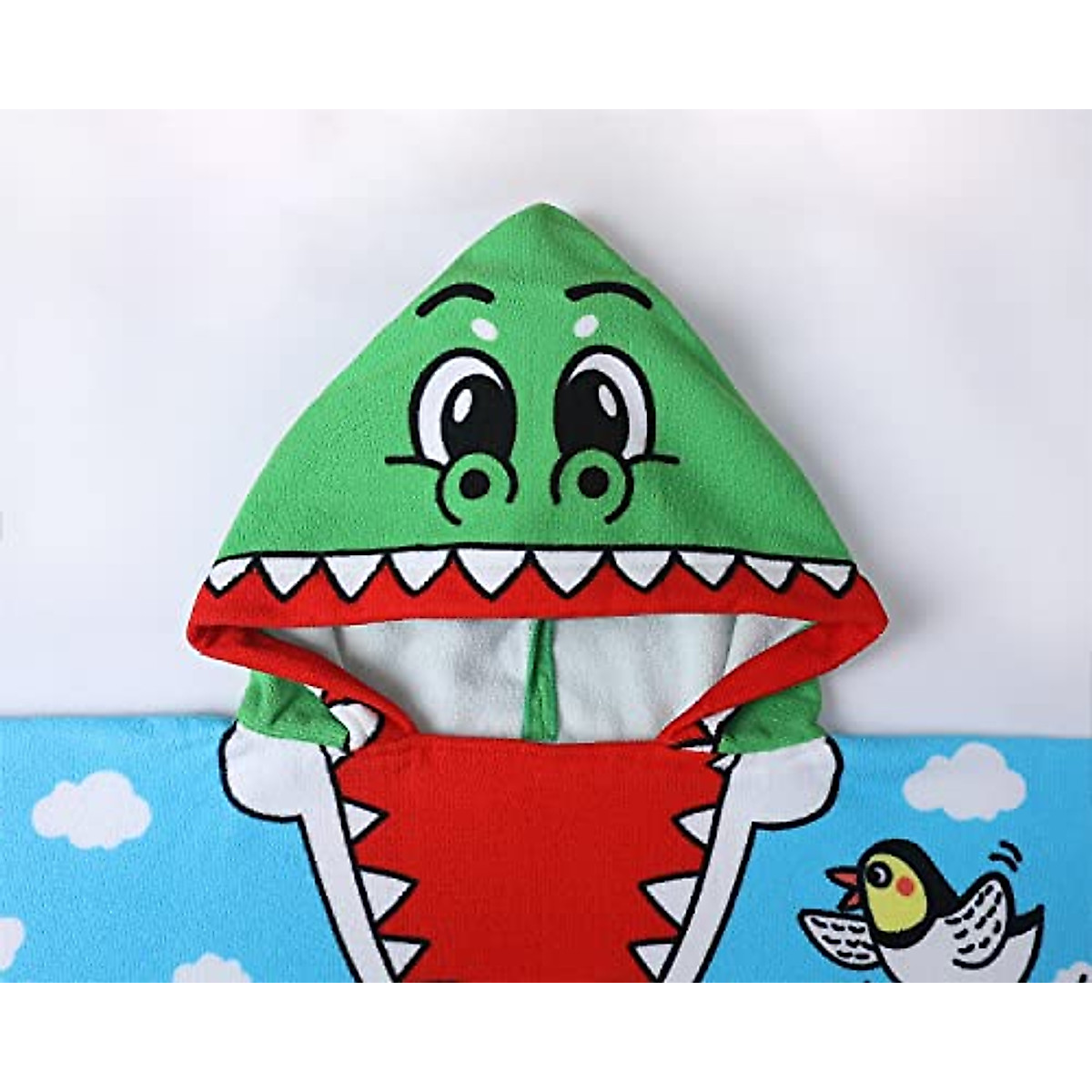 Athaelay Kids Towels with Hood for Bath Beach Pool Toddler Hooded Towel Poncho Swim Cover-ups with Drawstring Bag (Alligator)