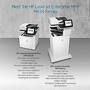 HP LaserJet Enterprise MFP M634z Monochrome All-in-One Printer with built-in Ethernet, 2-sided printing, extra paper trays & 3-bin stapler/stacker (7PS96A)