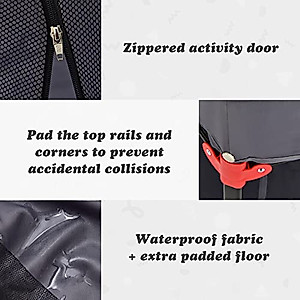 INFANS Baby Playpen with Removable Mesh & UV Canopy, 53" Portable Playhouse with Carry Bag, Dome, Padded Floor, Easy Folding Playard Activity Center (Dark Grey)