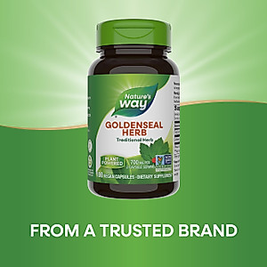 Nature's Way Goldenseal, Traditional Herb, 700 mg per 2-Capsule Serving, Non-GMO Project Verified, Vegan, 100 Capsules