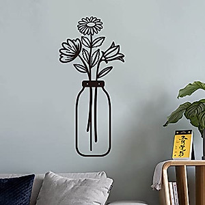 balikha Iron Flowers Ornament Qmetalart Hanging Decorations Vase Statue Figurines Modern Home Bathroom Garden Fence Decor Gift - 406x190x1.8mm