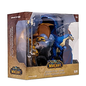 WORLD OF WARCRAFT McFarlane Toys Bronze Proto-Drake and Blue Highland Drake 2pk 1:12 Scale Posed Figures, Gold Label, Amazon Exclusive
