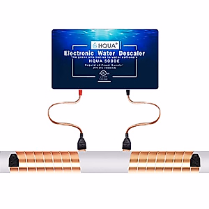 HQUA 5000E Electronic Water Descaler, Alternative Water Softener, Salt Free, Limescale and Rust Removal and Prevention