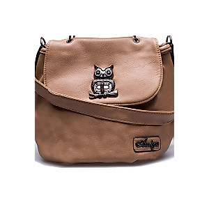 Amiya Women Leather Handbag Shoulder Bag (Beige)