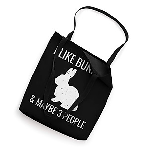 I Like Bunnies & Maybe 3 People Funny Introvert Bunny Gift Tote Bag
