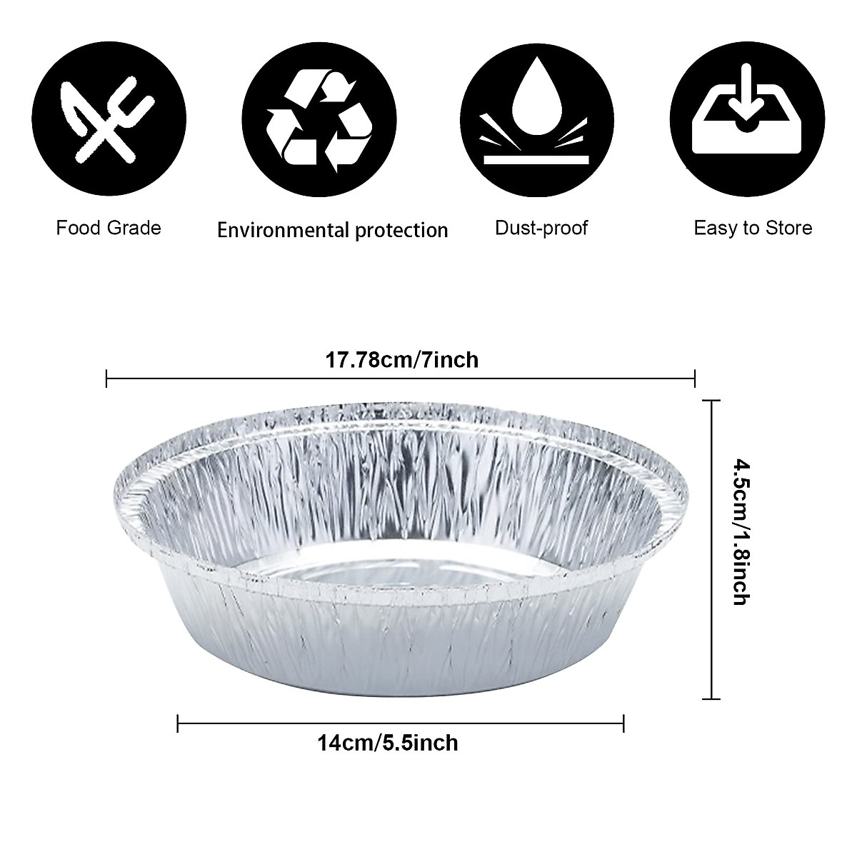 Air Fryer Aluminum Foil Liners, Disposable Air Fryer Liners: 50Pcs Non-Stick Air Fryer Liner - 7Inch Oil-Proof、Food Grade Cookware Round Baking Liner for Air Fryer, Frying Pan & More