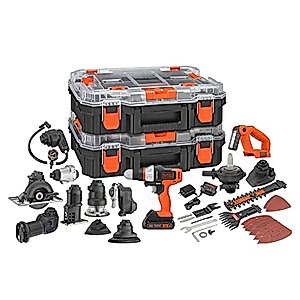 BLACK+DECKER MATRIX 20V MAX Power Tool Kit, Includes Cordless Drill, 12 Attachments and Storage Case (BDCDMT1212KITC1)