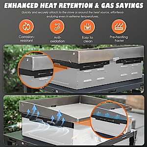 YORKING Wind Guards for Blackstone 28 inch Griddle,Upgraded Magnetic Wind Screens,Blackstone Griddle Accessories,Compatible with Rear Grease Cup, Hood and Side Shelf,Protect Flame, Hold Heat, Save Gas