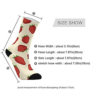 xigua Strawberries Pattern Mid-Length Men's and Women's Socks,Running, Cycling,Athletic Toe Socks