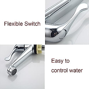 CCMTangHong Lavatory Basin Bath Faucet, Single Cold Water Faucet, Polished Chrome Finish, Modern Elegant Design, Easy To Use, Dishwasher Safe