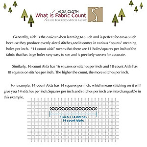 12CT Aida Cloth Embroidery Cross Stitch Fabric, White, W59" x L39"