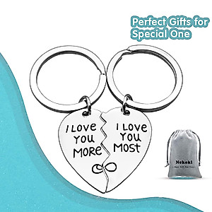 Nekoki Couples Keychain Gifts for Boyfriend Girlfriend Husband Wife I Love You Keychain Set Valentine's Day Gifts Christmas Birthday Anniversary Keychain Gifts for Couple