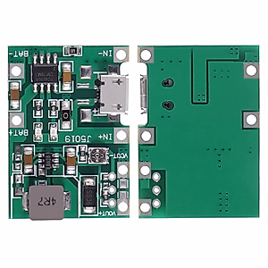 6 Pcs Battery Charger Module USB TP4056 3.7V 4.2V to 9V 5V 2A Charge Discharge Integrated Step Up Module,18650 Lithium Li-ion Battery Charger Module