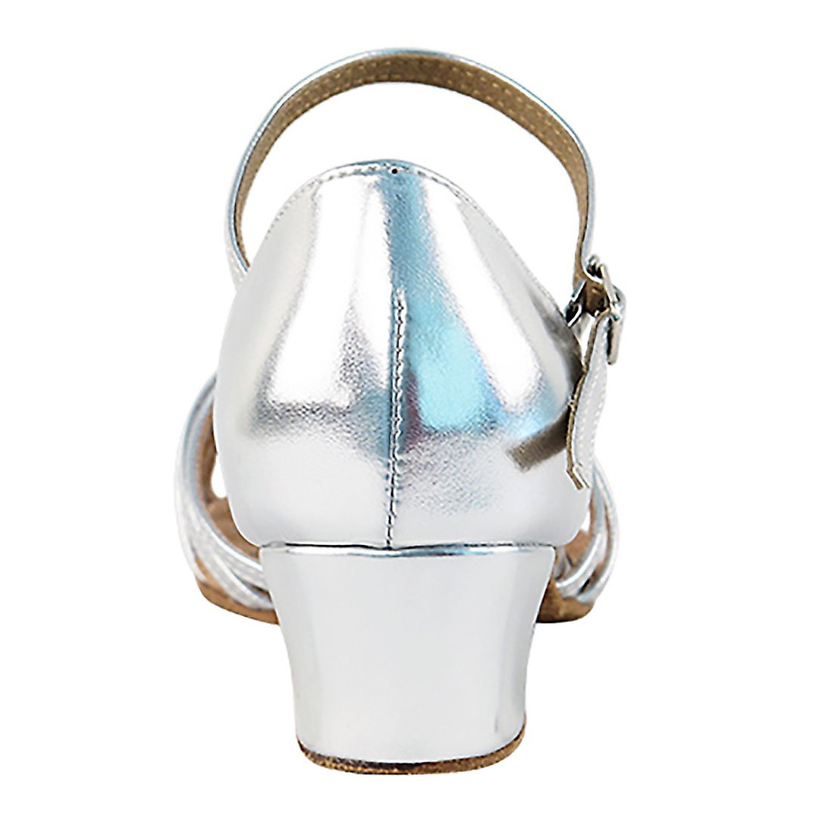 Very Fine Dance Shoes - Ladies Practice, Cuban Low Heel Ballroom Dance Shoes - 802-1.5-inch Heel and Foldable Brush Bundle - Silver Leather - 8