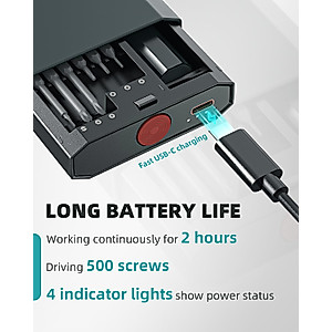 Mini Electric Screwdriver 48-in-1 Magnetic Bits, DOINOW Precision Electric Screwdriver LED Light, Electric Screwdriver kit for PC Building Phone Watch Laptop