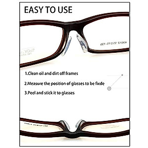 Eyeglass Nose Pads, Adhesive Anti-Slip Nose Pads, Soft Silicone Nose Pad Cushion for Glasses, Eyeglasses, Sunglasses, 12 Pairs(Clear)