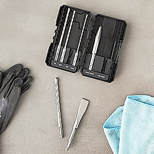 Amazon Brand - Denali Masonry SDS-Plus Drill & Chisel Bit Set, 6-Piece