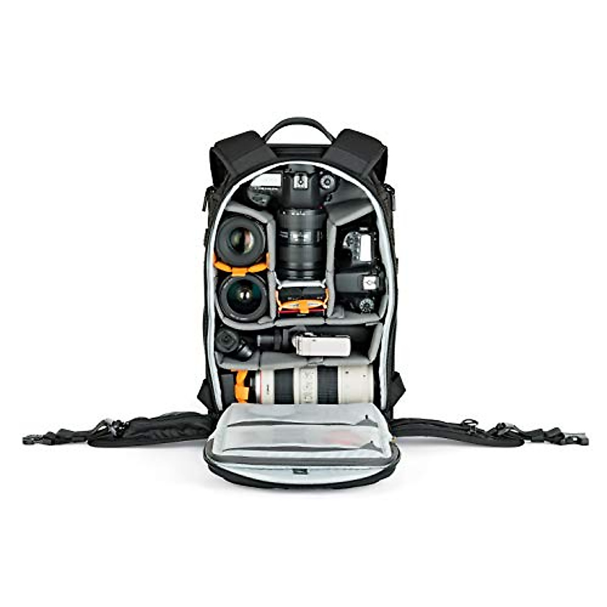 Lowepro ProTactic 350 AW II Modular Backpack with All Weather Cover, Camera Bag for Professional Use, Insert for Laptop Up to 13 Inch, Backpack for Professional Cameras and Drones, LP37176-GRL, Black