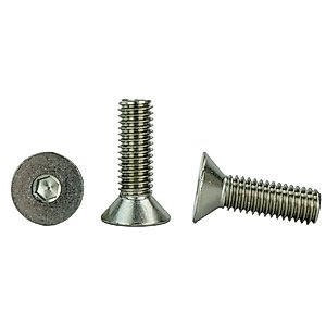 Stainless 3/8-16 x 1-1/4" (3/4" to 3" Available) Socket Flat Head Screws, Full Thread, Hex Drive, Stainless Steel 18-8, Coarse Thread (3/8-16 x 1-1/4")