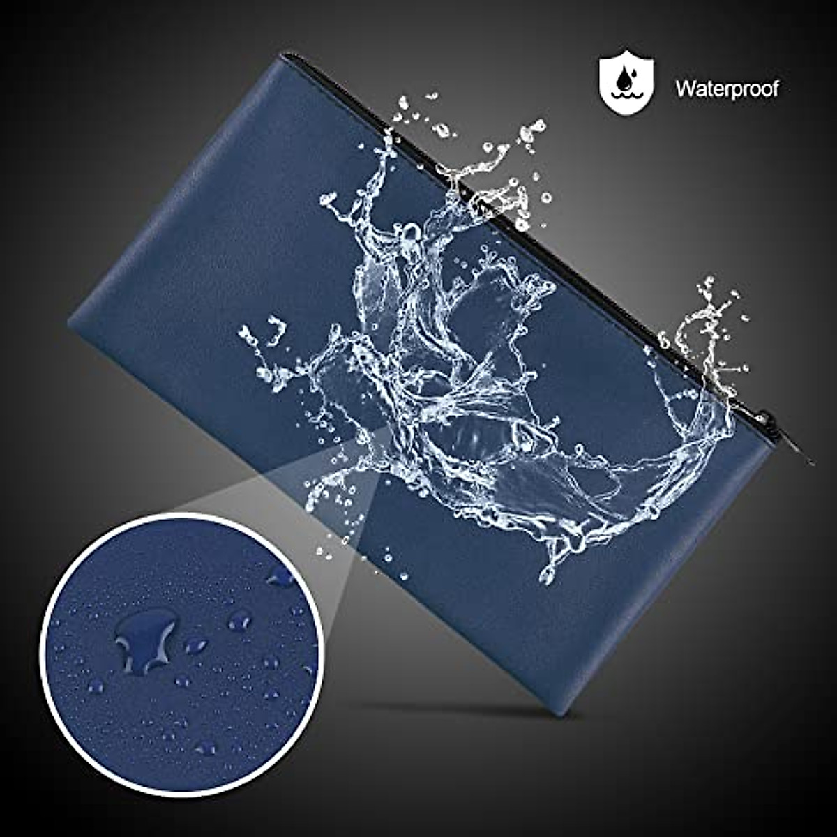 4 Pieces Money Bags With Zipper , 11x6.1 inch Money Pouch, Bank Bag, Cash Bag , Check Wallet, Cosmetics(navy)