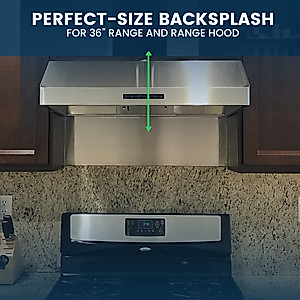 24" x 36" Reversible Metal Backsplash Matching screws | Compatible with Broan-NuTone SP3004 - Ultra Flat and Flushed Metal Panel Splatter Guard for Stovetop Easy Installation