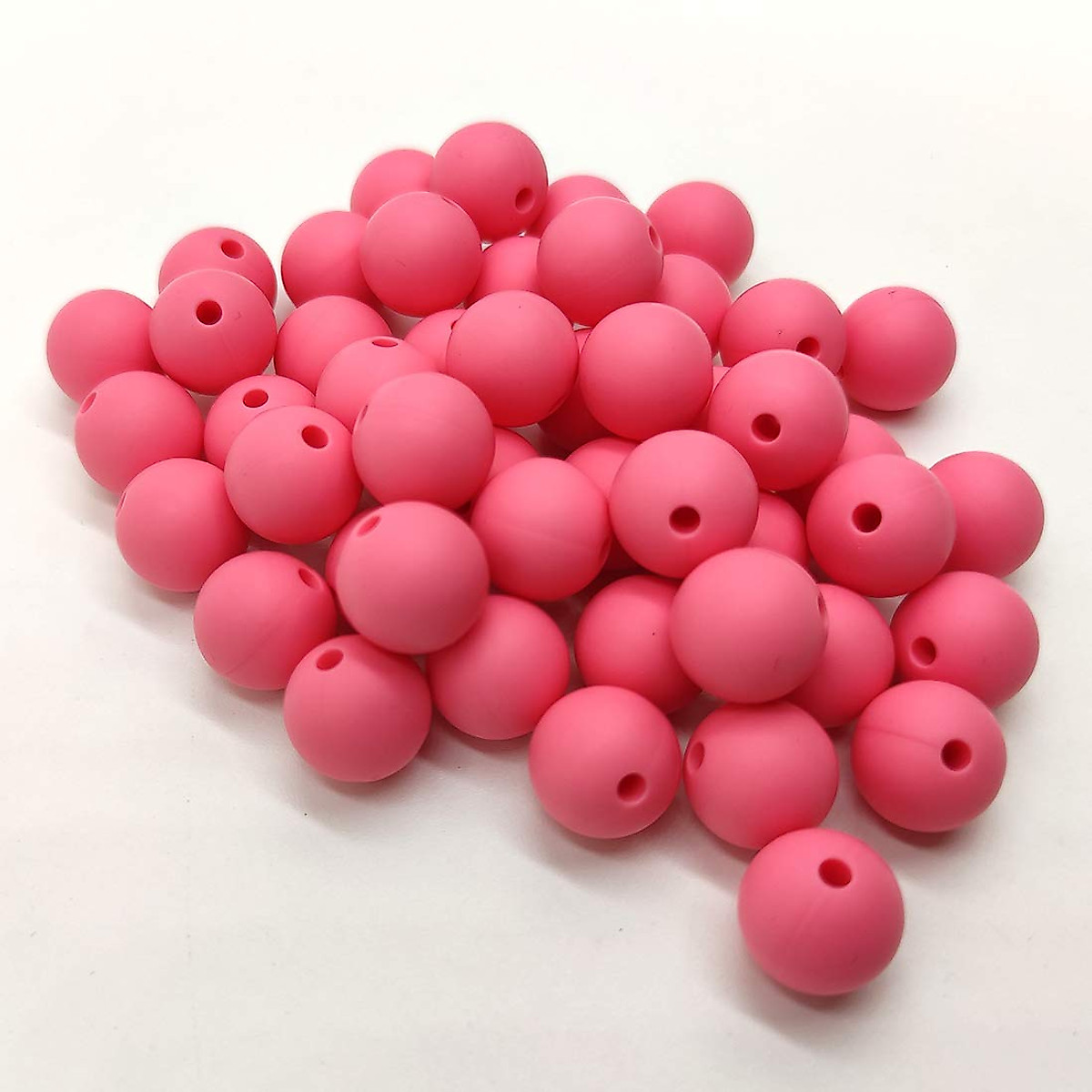 50pcs Baby Pink Color Silicone Round Beads Sensory 15mm Silicone Pearl Bead Bulk Mom Necklace DIY Jewelry Making Decoration