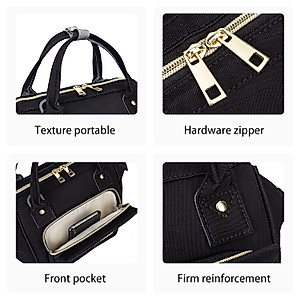 Lmbabter Baby Diaper Bag Nappy Backpack Waterproof Multi-Function Convertible Mini Smart Diaper Bag Backpack for Outdoor (Black)