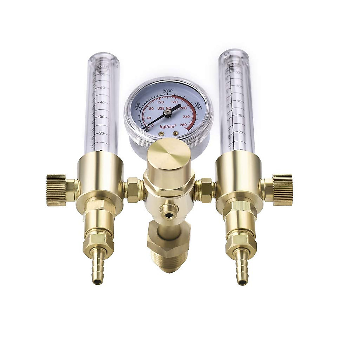 EZYOU Dual Output Argon MIG TIG Flow Meter & Regulator 0-60CFH CGA580 Inlet 5/"8 UNF-18RH Outlet