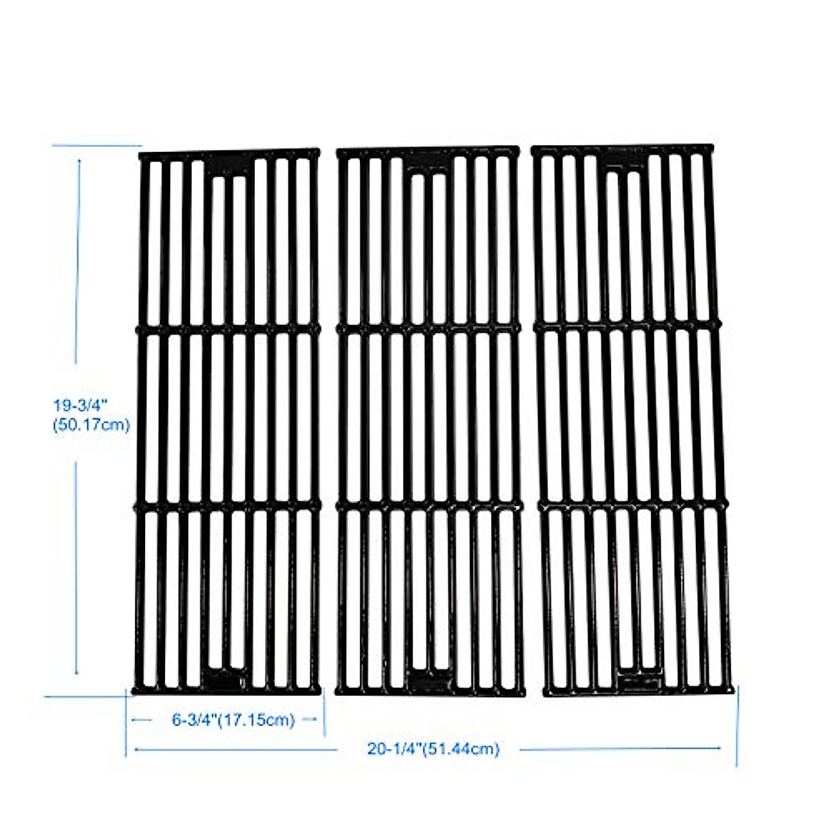 BBQSTAR 19-3/4 Inch Glossy Porcelain-Enameled Cast-Iron Grill Cooking Grate for Char-Griller Wrangler 2123 Grillin' Pro 3001 Duo 5050 5650 5072Triple Play Series Grill Grate, 3-Pack¡­