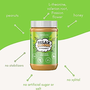 Bark Bistro Company Relaxed Rover Buddy BUDDER (Stress + Anxiety), 100% Natural Dog Peanut Butter, Healthy Peanut Butter, Peanut Butter Dog Treats, Dog Supplement, Made in USA (17oz Jar)