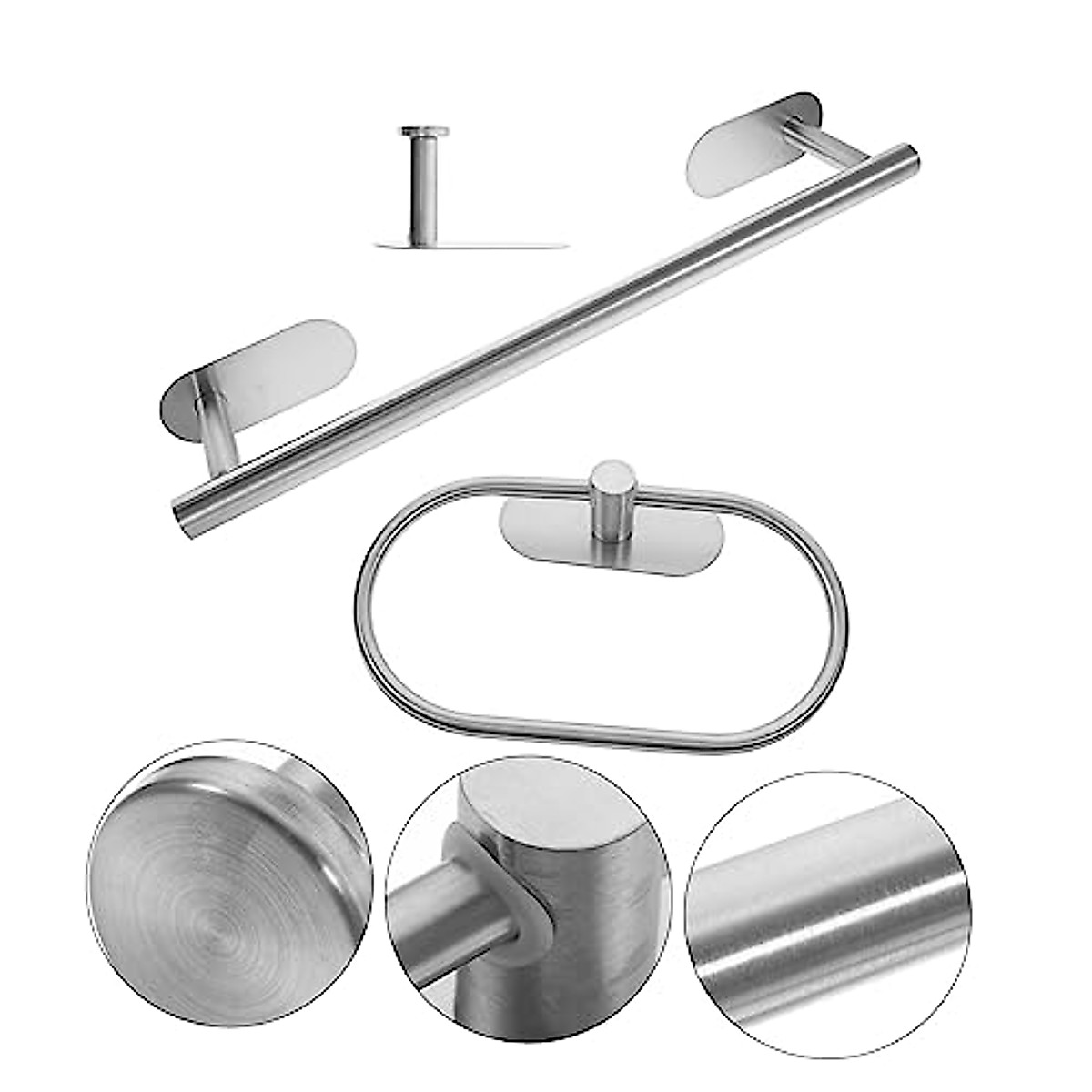Cabinet Door Towel Holder 4 Sets s Towel Hooks Hanging Rod Hanging Ring Hook up X1 Silver 304 Stainless Steel Towel Ring Stainless Steel Stainless Steel Hook