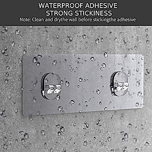 Nieifi Adhesive Corner Shower Caddy Shelf Basket Rack with Hooks, Rust Proof Stainless Steel Bathroom Shelf Shampoo Holder No Drilling 2 Pack