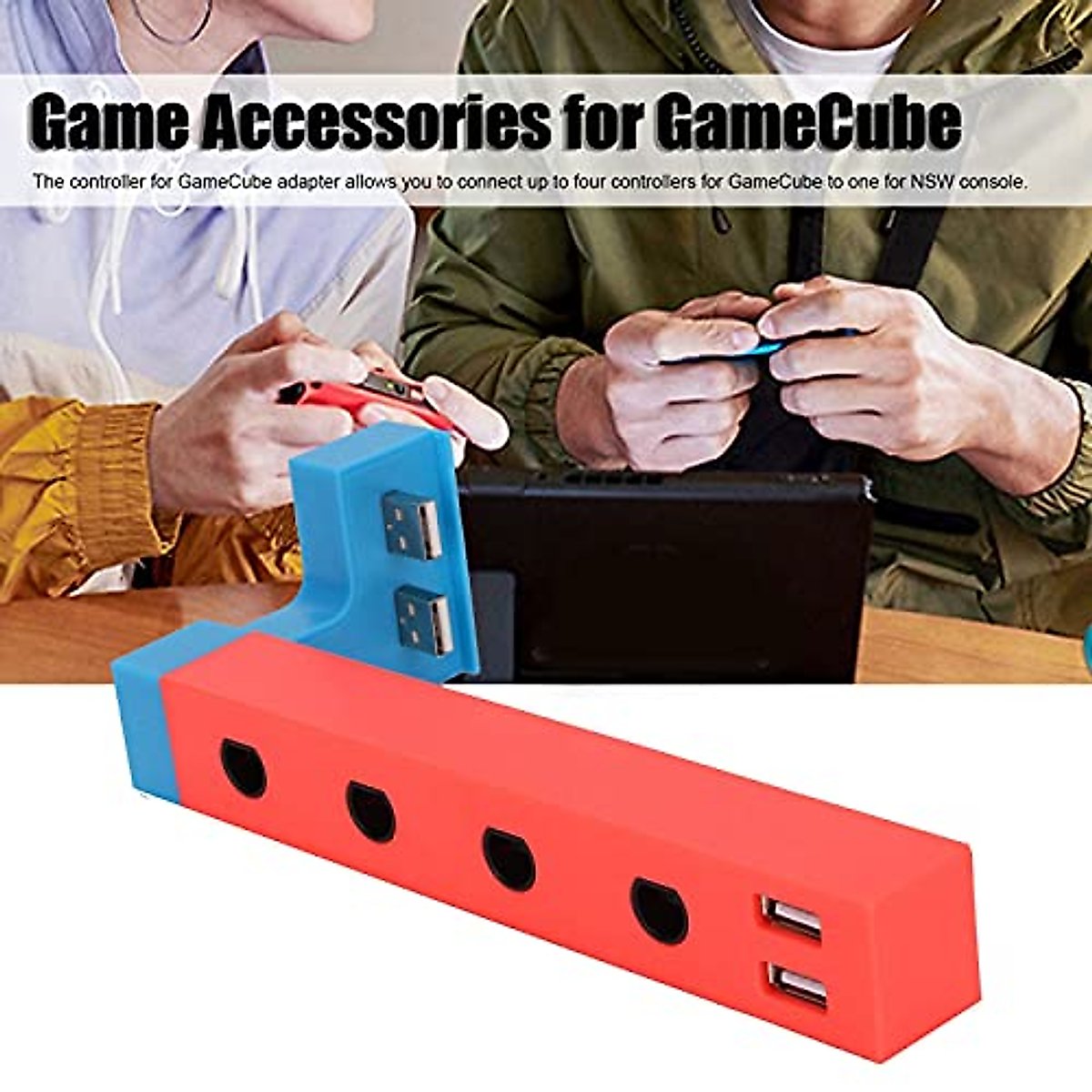 4 Ports Controller Adapter, USB Interface Design Easy to Use Practical Convenient Premium Material Wired Controller Adapter for