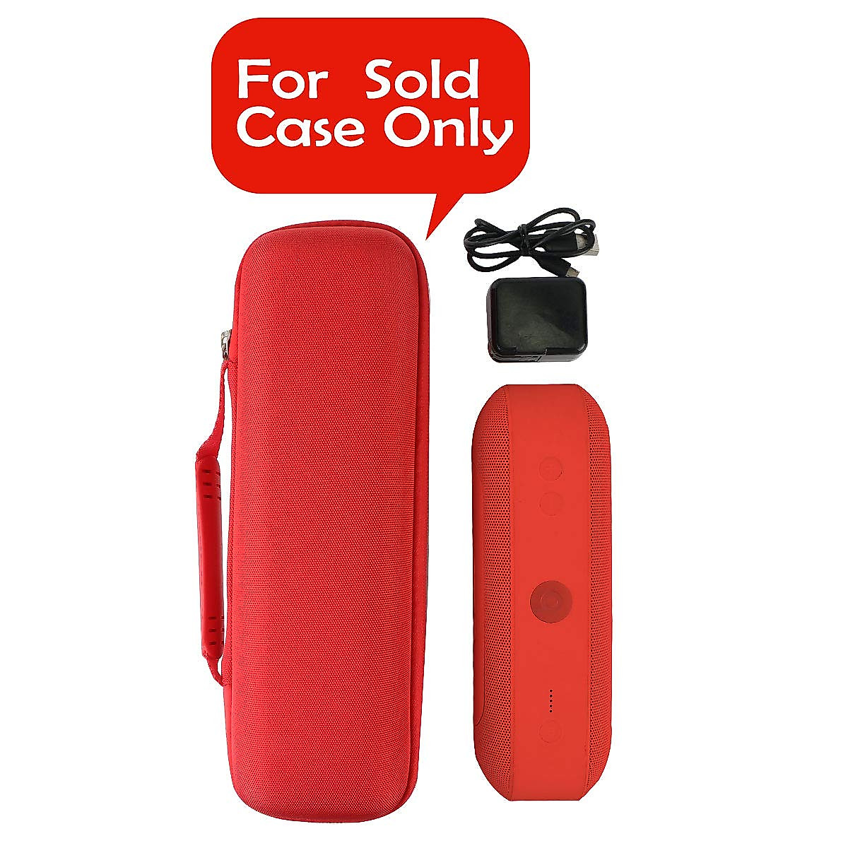 Khanka Hard Travel Case Replacement for Apple Dr. Dre Beats Pill+ Pill Plus Bluetooth Portable Wireless Speaker (red)