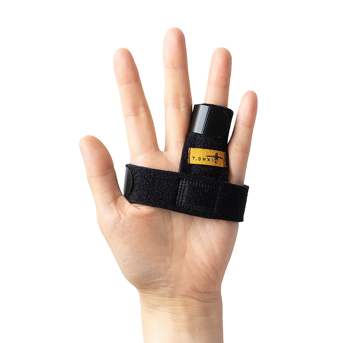 T.ONKI Set of 2 Mallet Finger Splint w/ Hand Support Brace, Trigger Finger w/ 2 Free Gel Sleeves & Built-in Aluminium Bar Fit All Fingers, Universal Right vs. Left Hand Straightener for Pain Relief & Injuries - 2 Pack