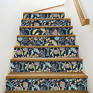 Okydoky Floral Peel and Stick Wallpaper, Colorful Self-Adhesive Wallpaper, Vinyl Waterproof Removable, 17.3" x 393", XC5180-10