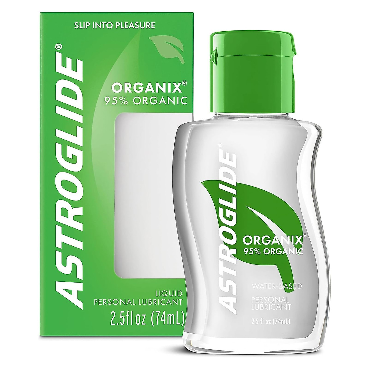 Astroglide Organix Liquid (2.5 Oz.) Water Based Personal Lubricant with 95% Organic Ingredients