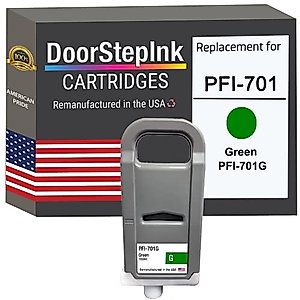 DoorStepInk Remanufactured in The USA Ink Cartridge Replacements for Canon PFI-701 700ML Green for Printer imagePROGRAF iPF8000, iPF8000S, iPF8100, iPF9000, iPF9000s, iPF9100