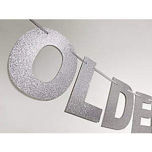 Older Wiser Hotter Glitter Banner Birthday Decorations for Women Men 30th 40th 50th 60th 70th 80th Happy Birthday Banner Disco Birthday Party Supplies