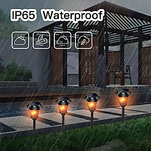 AveyLum Solar Flame Torch Light,Outdoor Solar Flickering Dancing Flame Torch Lights Security Lights Christmas Lights for Garden, PatioYard, Pathway Deco(4 Pack)