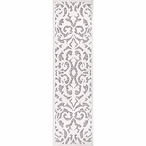 My Texas House by Orian Indoor/Outdoor Lady Bird Runner, 1'11" x 7'6", Natural/Grey