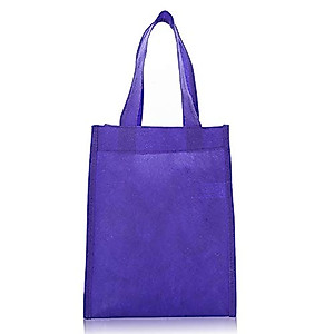 DALIX 10" Mini Shopping Totes Small Resuseable Bags for Women and Children in Purple-10 PACK